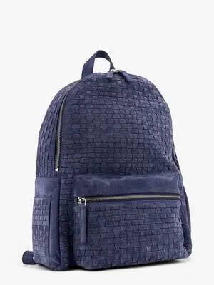 ORTIGNI Suede Backpack With Woven Pattern