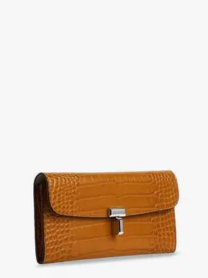 TOTEME Tlock Crocodileprint Leather Wallet