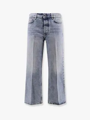 TOTEME Cotton Flared Jeans With Contrasting Stitchings