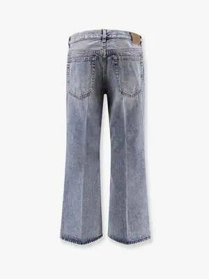 TOTEME Cotton Flared Jeans With Contrasting Stitchings