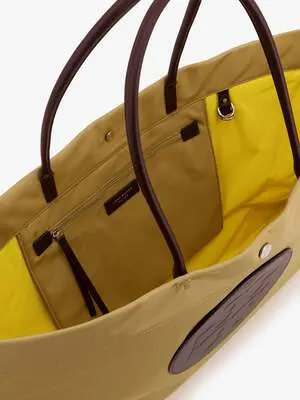 Tory Burch Ella Twist Nylon Shoulder Bag - Beige