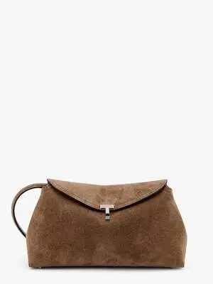 TOTEME Suede Clutch With Turn Lock