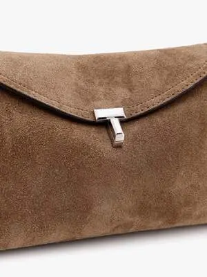 TOTEME Suede Clutch With Turn Lock