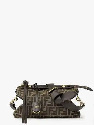 Fendi By The Way Soft Medium Ff Jacquard Fabric Crossbody Bag - Brown