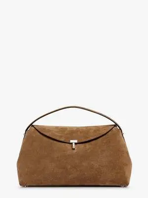 TOTEME Tlock Suede Handbag - Beige