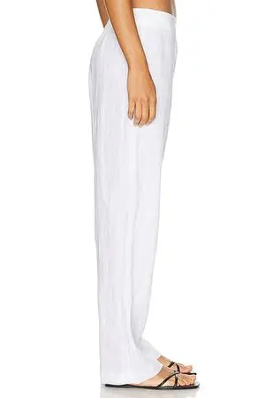 AEXAE Linen Flat Pant - White