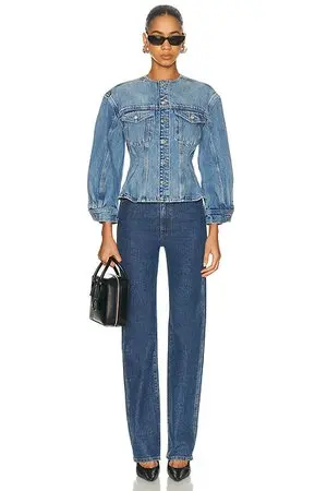FRAME Nipped Collarless Jacket