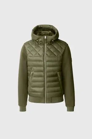 Mackage Fletcher Mixed-media Down Hooded Jacket - Light Military