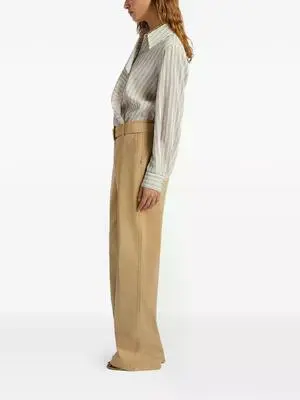 Momoni Belted Straight Leg Trousers - Neutrals