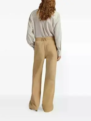 Momoni Belted Straight Leg Trousers - Neutrals