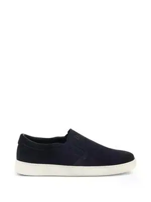 Boggi Milano Suede Leather Heritage Slip-on Sneakers - Blue