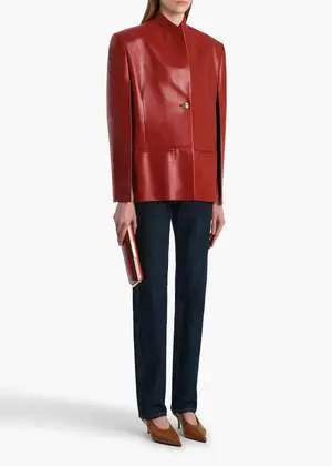 Khaite Dolso Leather Jacket - Deep Red