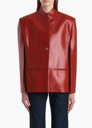 Khaite Dolso Leather Jacket - Deep Red
