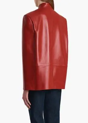 Khaite Dolso Leather Jacket - Deep Red