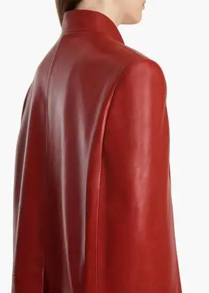 Khaite Dolso Leather Jacket - Deep Red