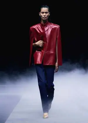Khaite Dolso Leather Jacket - Deep Red