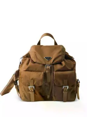 Prada Medium Re-nylon Backpack With Pouch - Brown