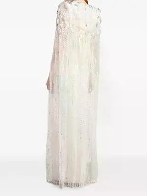 Jenny Packham Goldfinger V-neck Dress - Neutrals