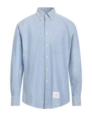 Thom Browne Man Shirt White Size 0 Cotton Blue
