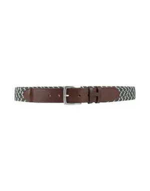 HACKETT Woven Belt With Leather Trims - Green
