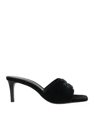 Tory Burch Velvet Slide Sandals With Square Toe And Stiletto Heel