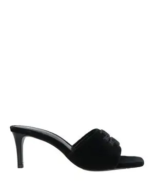 Tory Burch Velvet Slide Sandals With Square Toe And Stiletto Heel