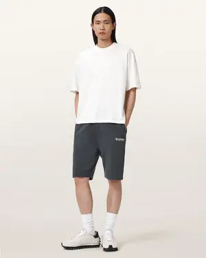 ALLSAINTS Emblem Mid Rise Cotton Sweat Shorts - Black
