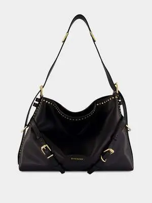Givenchy Voyou Medium Shoulder Bag In Calf Leather - Black