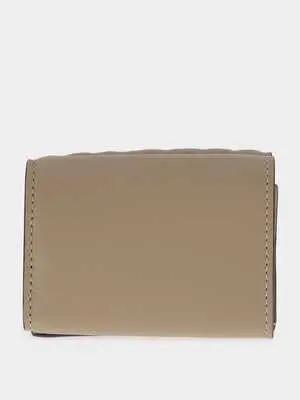 Fendi Dove Grey Nappa Leather Micro Trifold Wallet