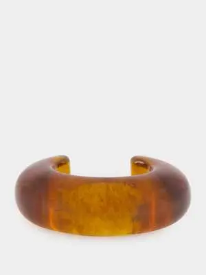 LIZZIE FORTUNATO Tortoise Resin Arc Cuff Bracelet - Brown