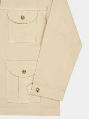 BLAZÉ MILANO Nariida Almond Sahariana Denim Jacket - Beige