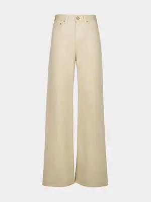 BLAZÉ MILANO Nariida Almond Java Wide-leg Jeans - Beige