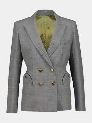 BLAZÉ MILANO Houndstooth Virgin Wool Blazer - Grey