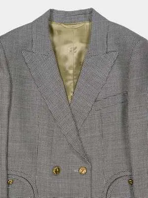 BLAZÉ MILANO Houndstooth Virgin Wool Blazer - Grey