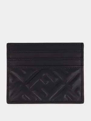 Fendi Nappa Leather Baguette Card Case - Black