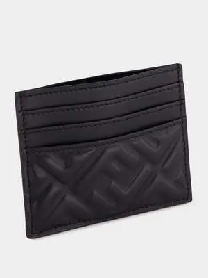 Fendi Nappa Leather Baguette Card Case - Black