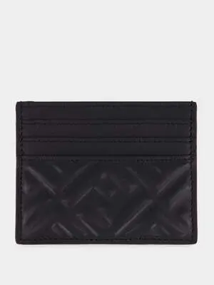 Fendi Nappa Leather Baguette Card Case - Black