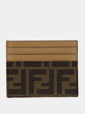 Fendi Ff Jacquard Baguette Card Case - Brown