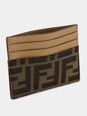Fendi Ff Jacquard Baguette Card Case - Brown