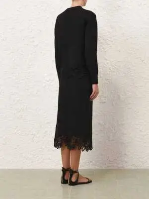 Zimmermann Luna Merino Lace Midi Skirt