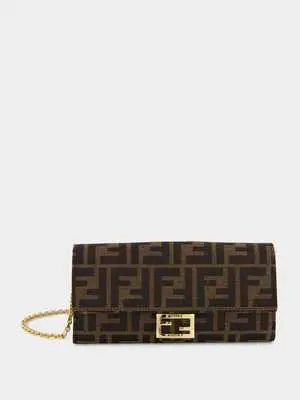 Fendi Ff Jacquard Baguette Continental Wallet - Brown