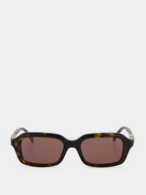 Gucci Havana Rectangular Frame Sunglasses - Brown
