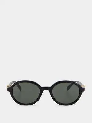 Gucci Round Frame Acetate Sunglasses - Black