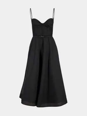 Zimmermann Luna Structured Midi Dress - Black