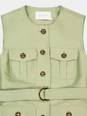 Zimmermann Palm Luna Wool-silk Utility Vest