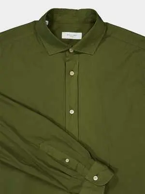 Boglioli Khaki Cotton Long-sleeve Shirt - Green