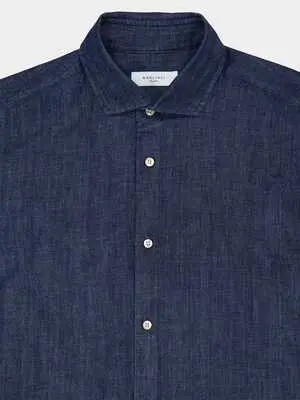 Boglioli Dark Cotton Long-sleeve Shirt - Blue