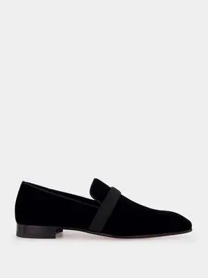 CHRISTIAN LOUBOUTIN Dandydeco Flat Loafers In Veau Velours - Black