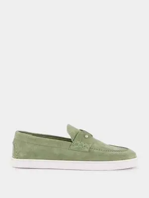 CHRISTIAN LOUBOUTIN Chambeliboat Boat Shoes In Haiiro Calf Leather - Green