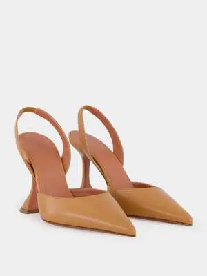 Amina Muaddi Holli 95 Slingback Pumps - Brown